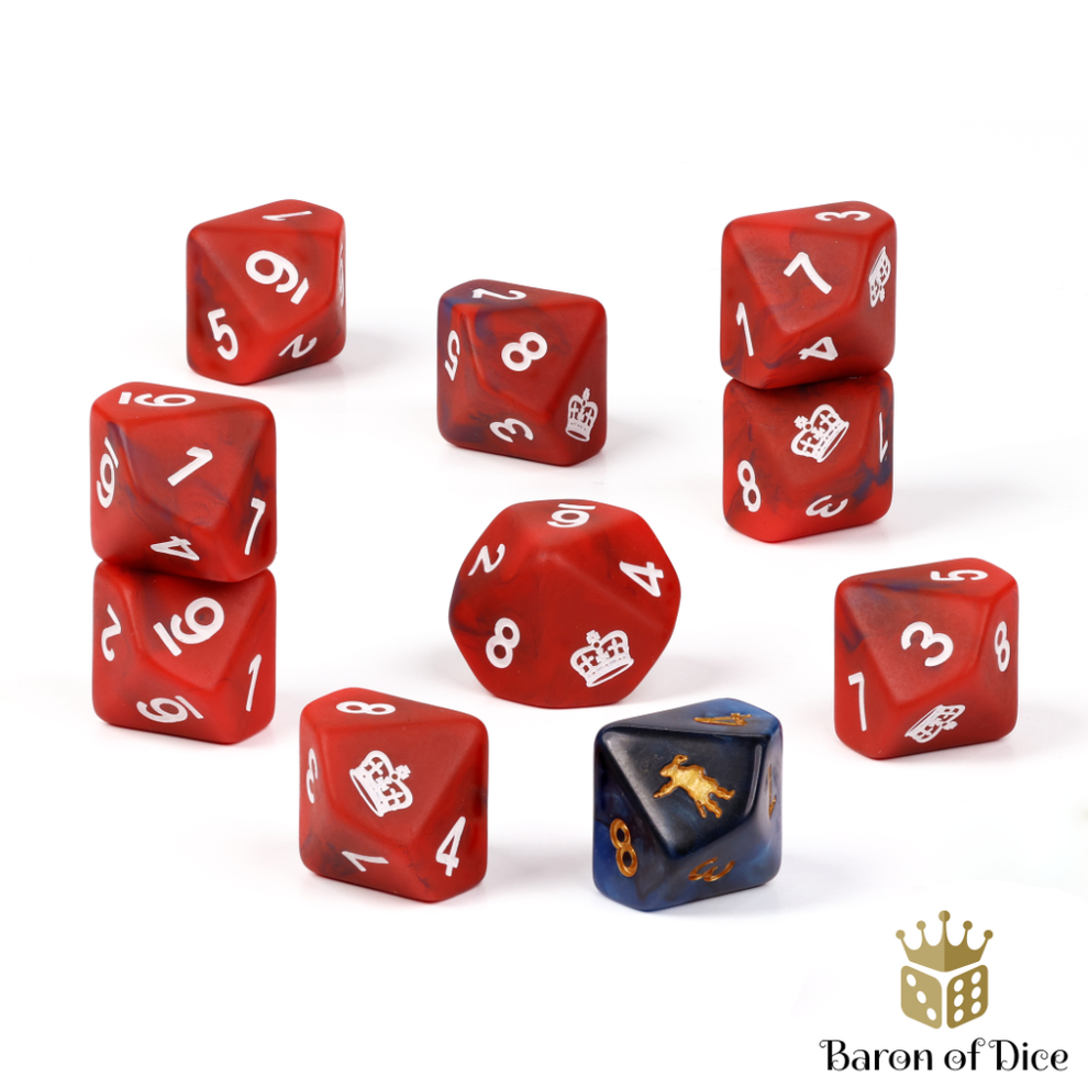 Blood & Plunder English Dice Set by Baron of Dice – Firelock Games